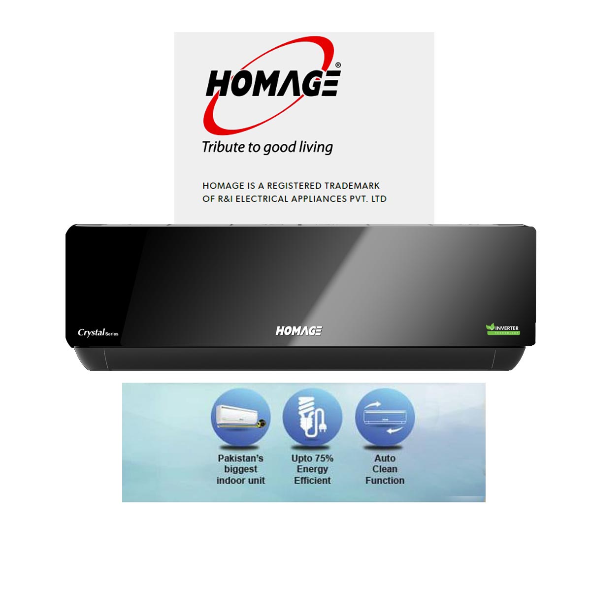 Homage AC 1.5-Ton HCS-1805S Crystal-Series– Electro Gas